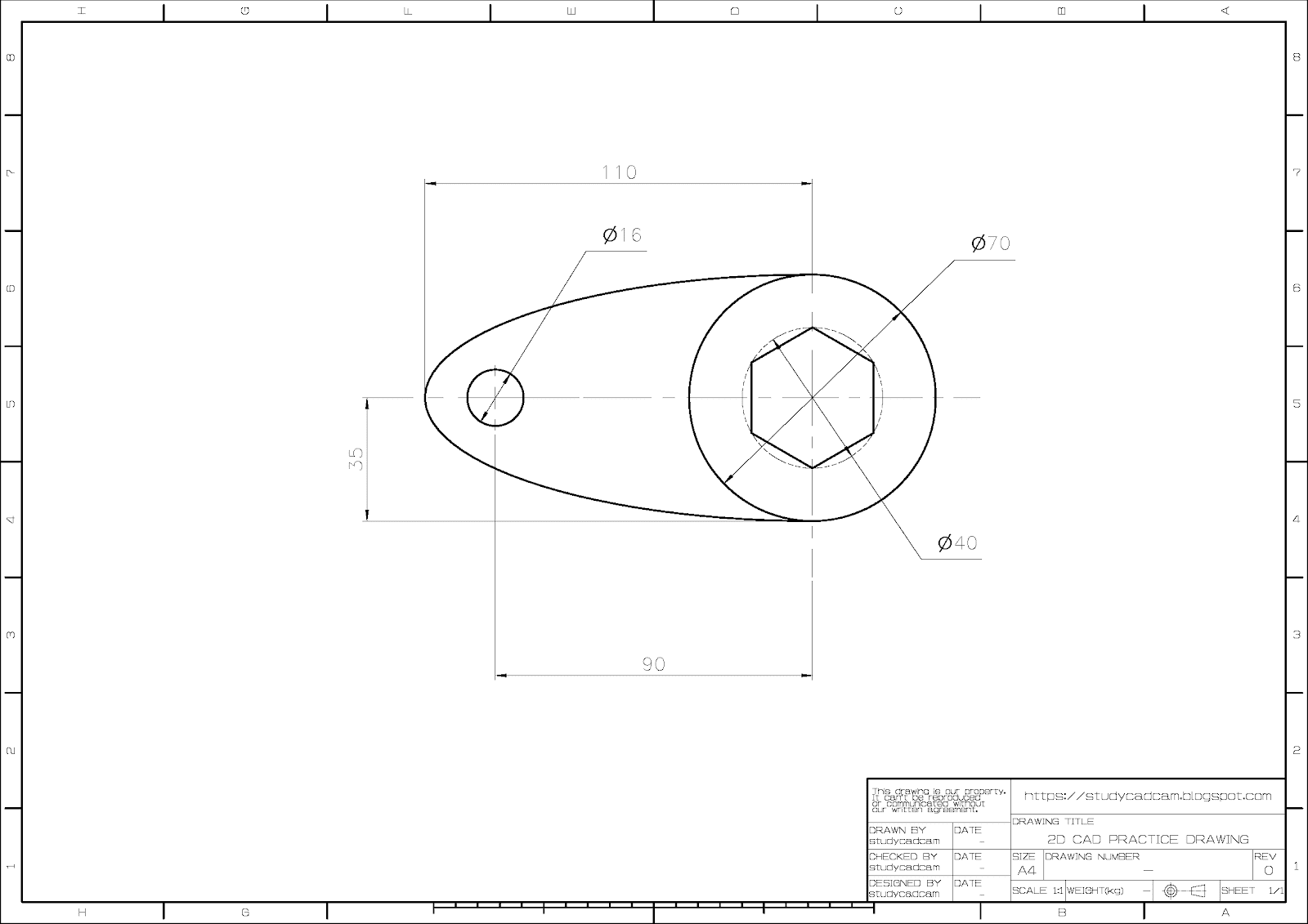 오토캐드연습도면(2D CAD DRAWING PRACTICE) 231 | TUTORIAL GAMBAR TEKNIK