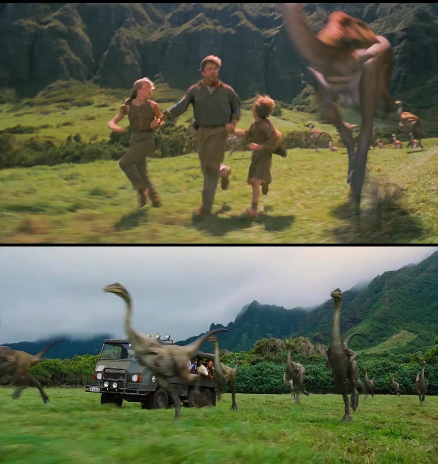 JURASSIC WORLD Trailer Scenes Comparison with JURASSIC PARK - The Geek ...