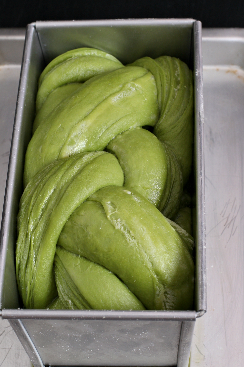 Matcha danish loaf and croissants