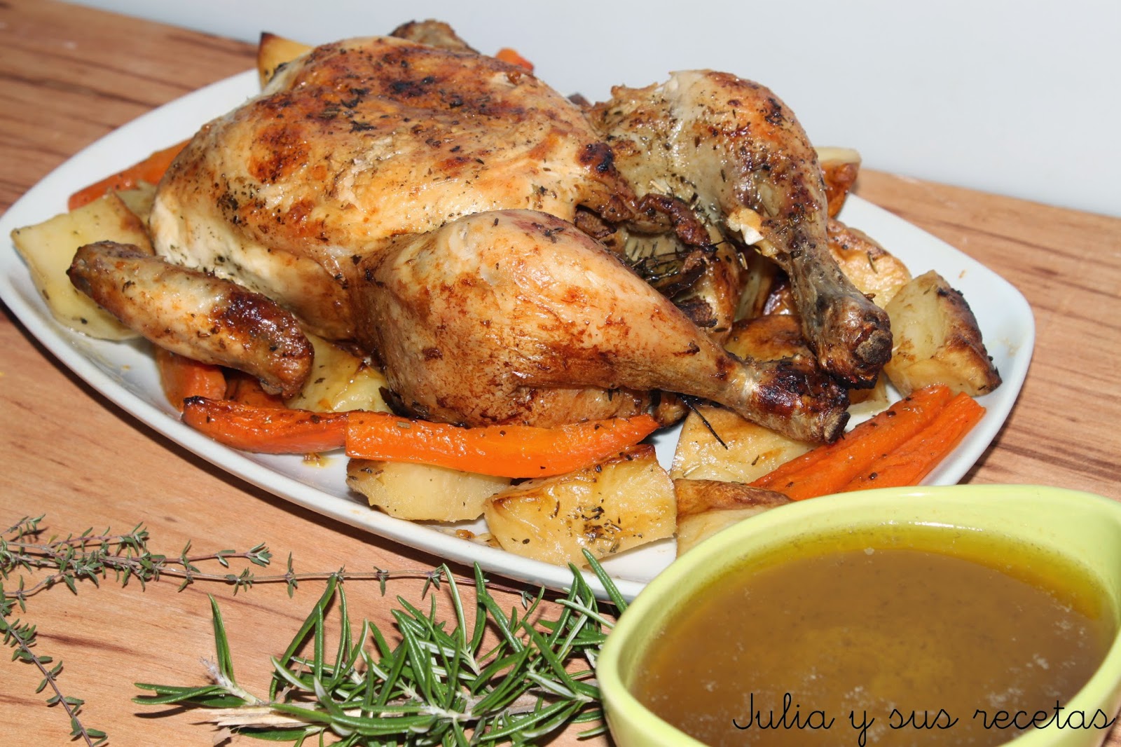 JULIA Y SUS RECETAS: Pollo asado al romero