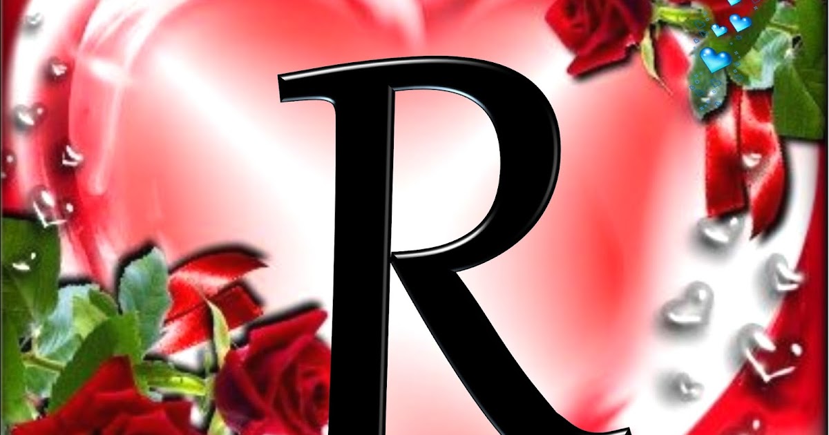 Iniciales Nombres y Más: Iniciales en bello corazón con rosas R a la Z