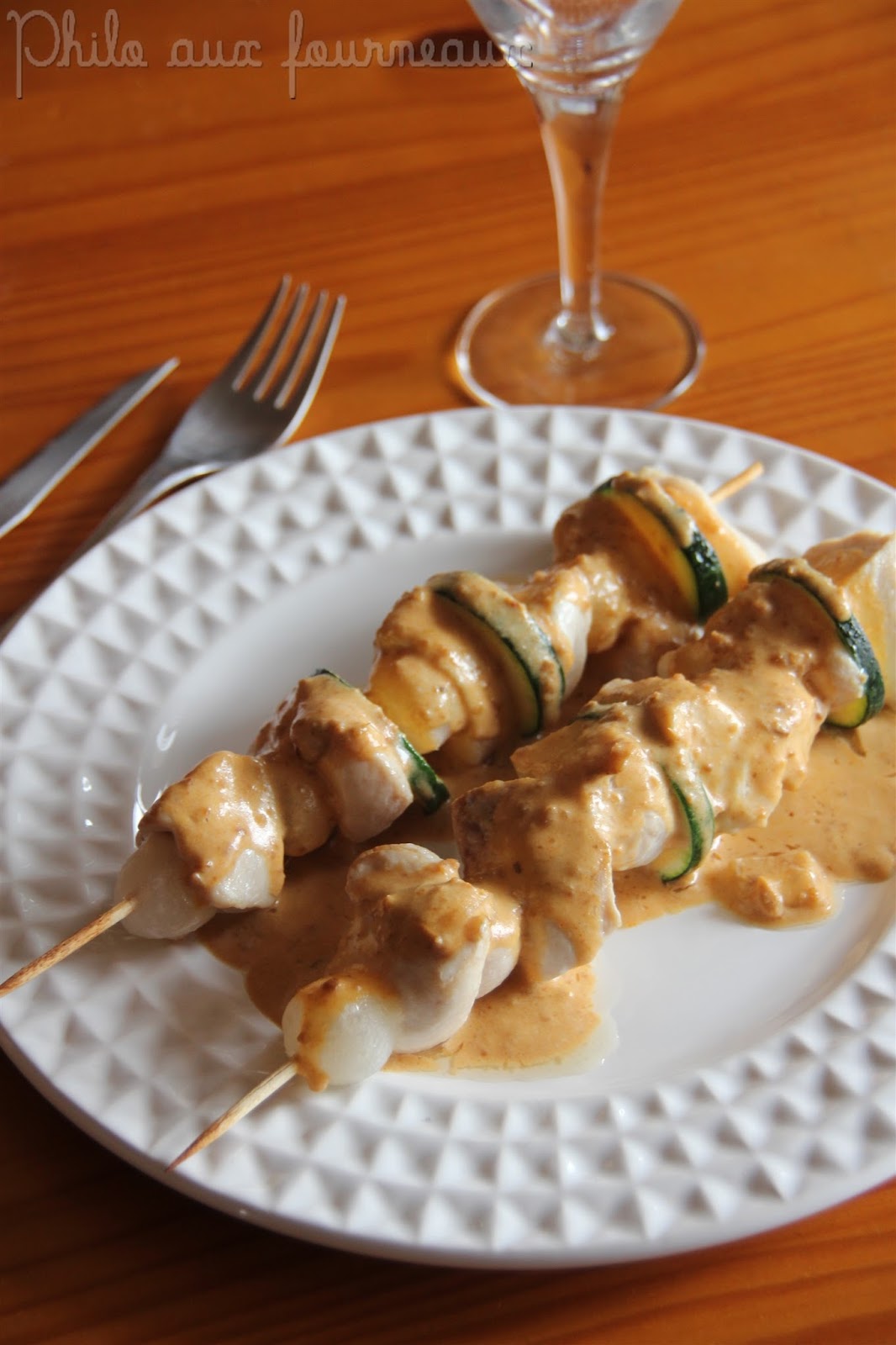 Philo aux fourneaux: Brochette de poulet sauce Satay