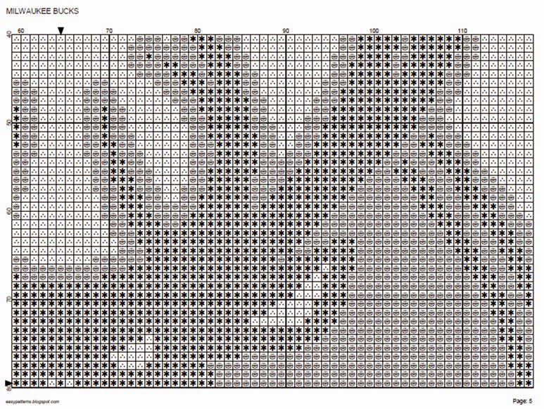 EASY PATTERNS: Milwaukee Bucks cross-stitch pattern