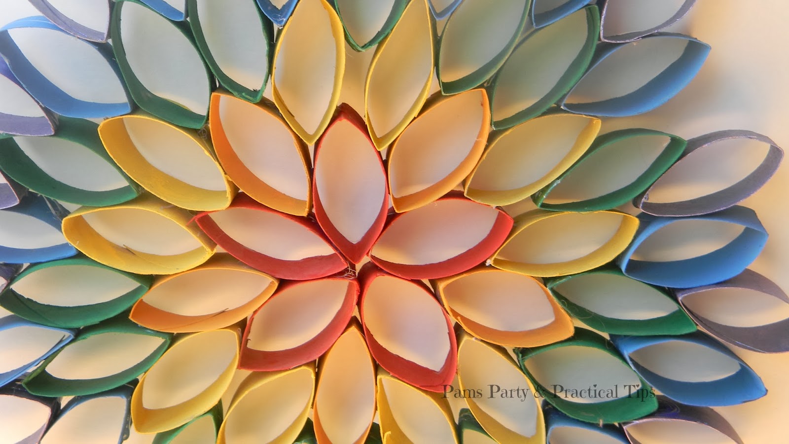 Pams Party & Practical Tips: Crafting With Kara - Hanging Rainbow Flower