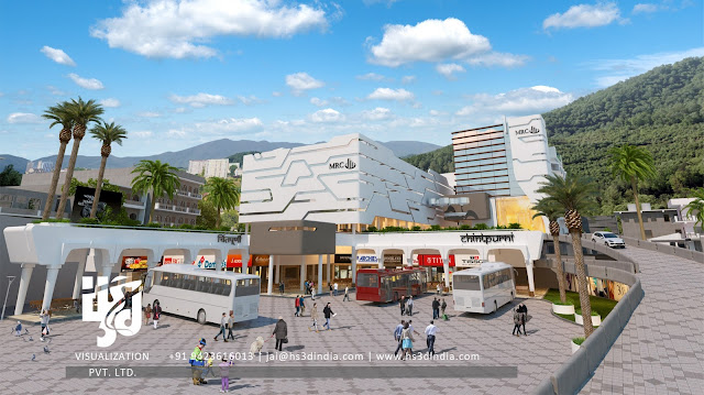 3D RENDERINGS OF MULTI-USE COMMERCIAL BUILDINGS