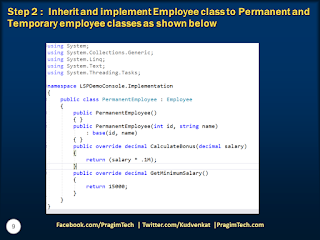 Sql server, .net and c# video tutorial: Liskov Substitution Principle - Slides