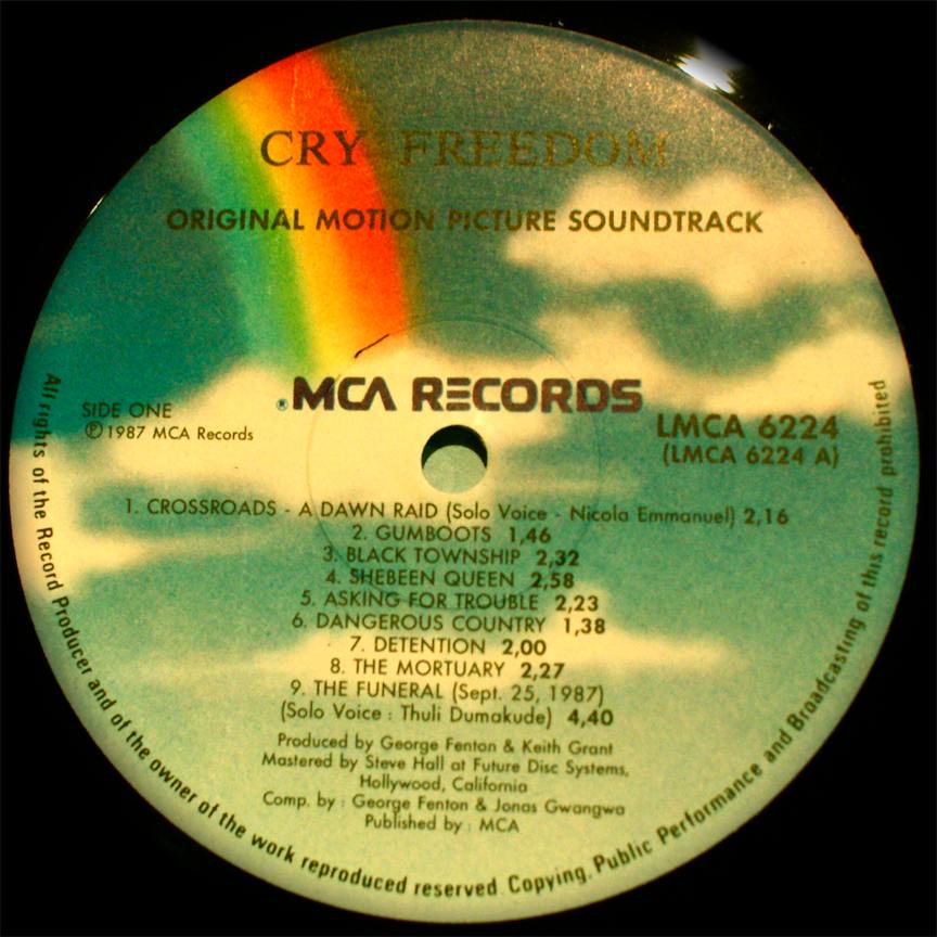 Afro-Synth: GEORGE FENTON & JONAS GWANGWA - Cry Freedom (1987)