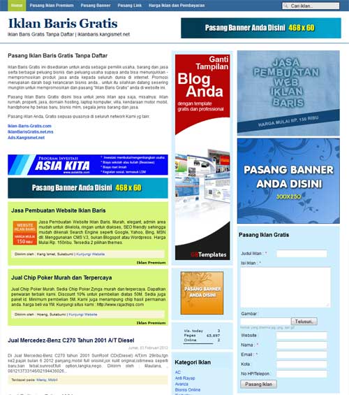 Download Template Iklan Baris Untuk Blog