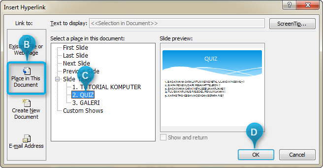 Cara Membuat Tombol Hyperlink di Power Point - Tutorial Komputer