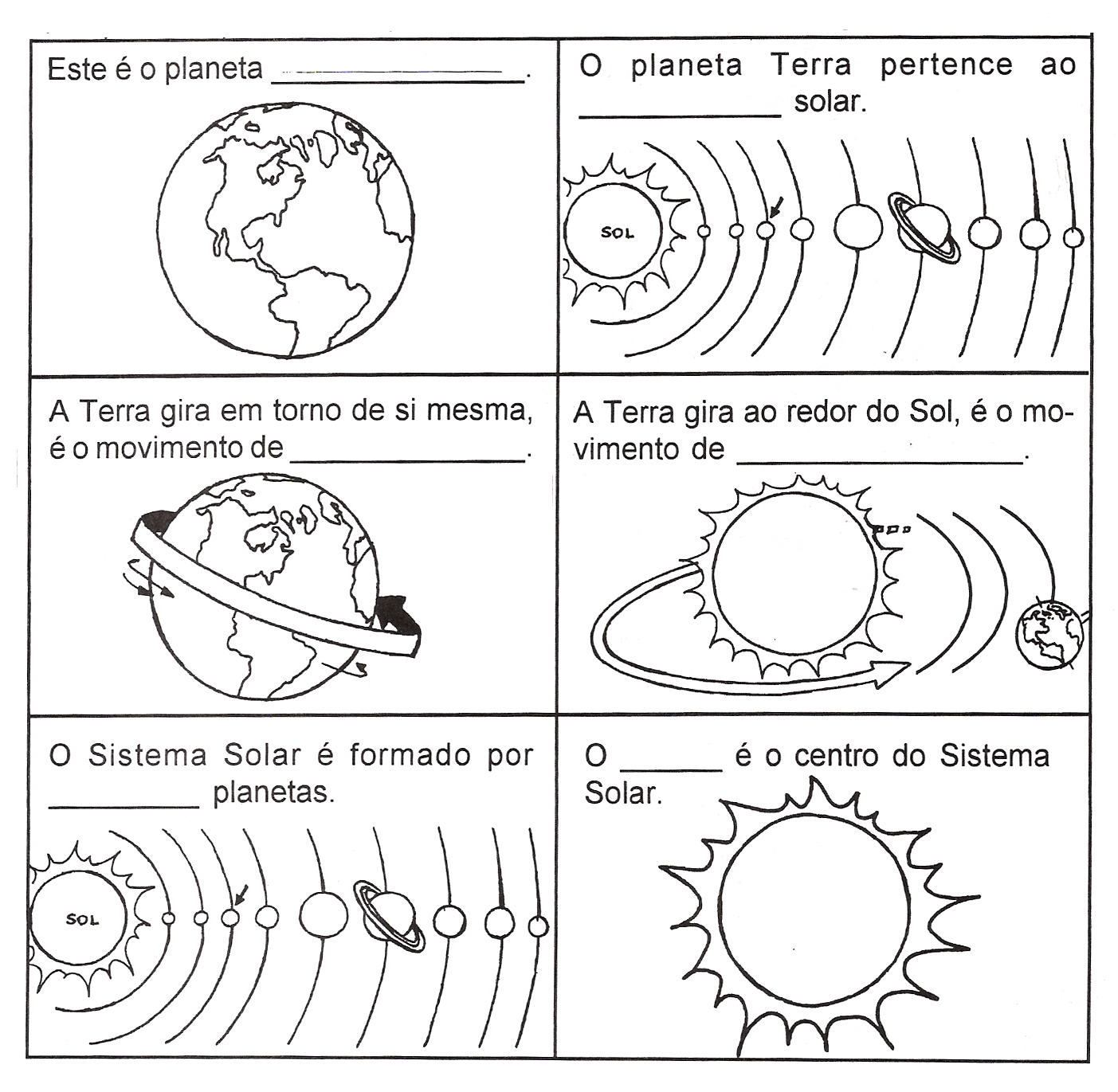 Escola Saber: Atividades sobre o Planeta Terra