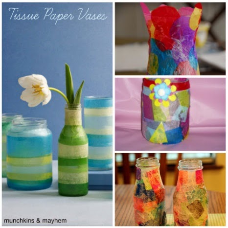 Tissue Paper Vases | Munchkins and Mayhem