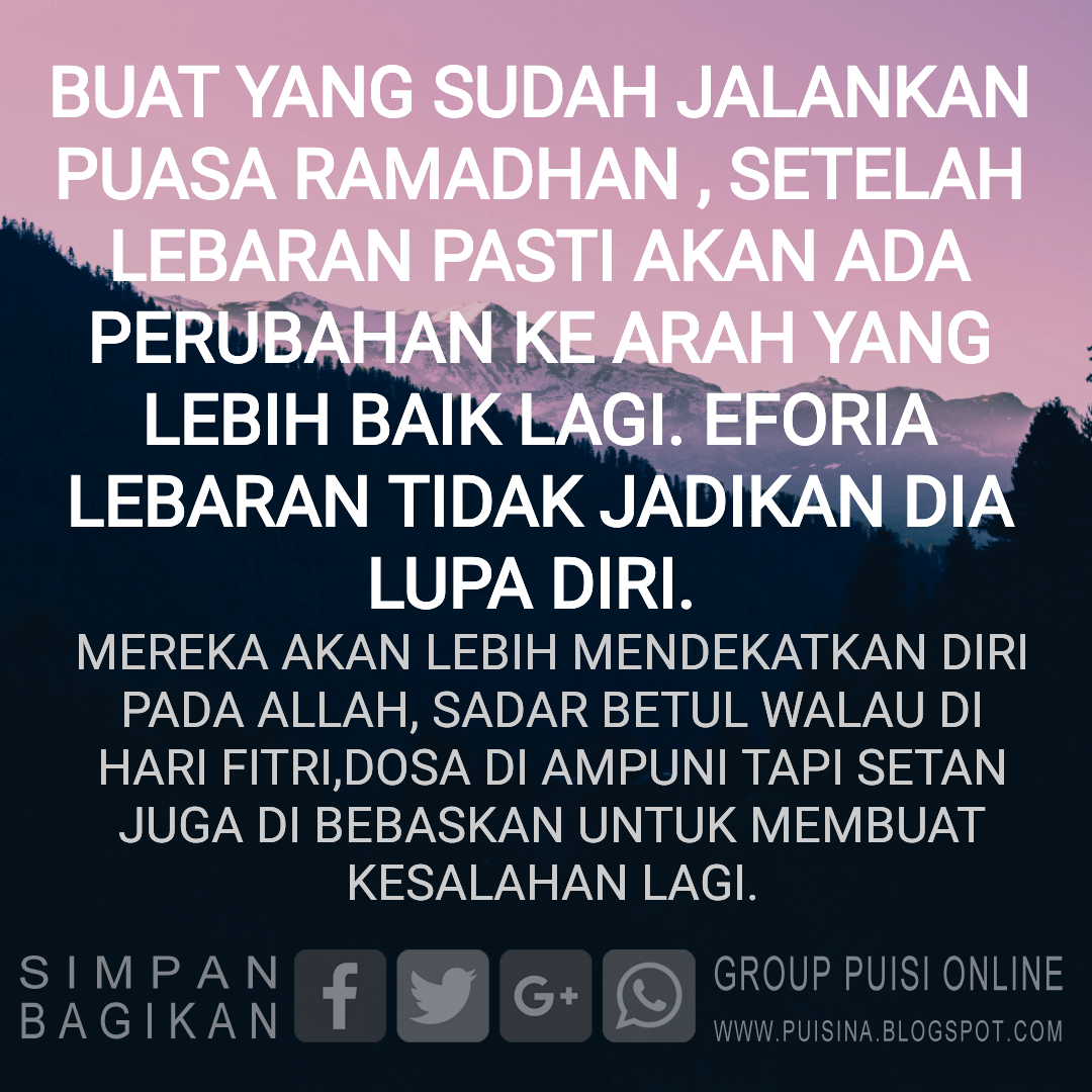 PUISI RENUNGAN HARI RAYA IDUL FITRI - PUISINA