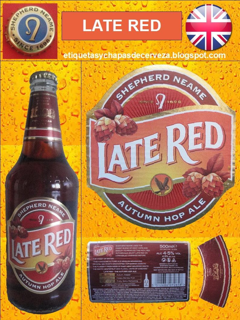 ETIQUETAS Y CHAPAS DE CERVEZA: LATE RED AUTUMN HOP ALE