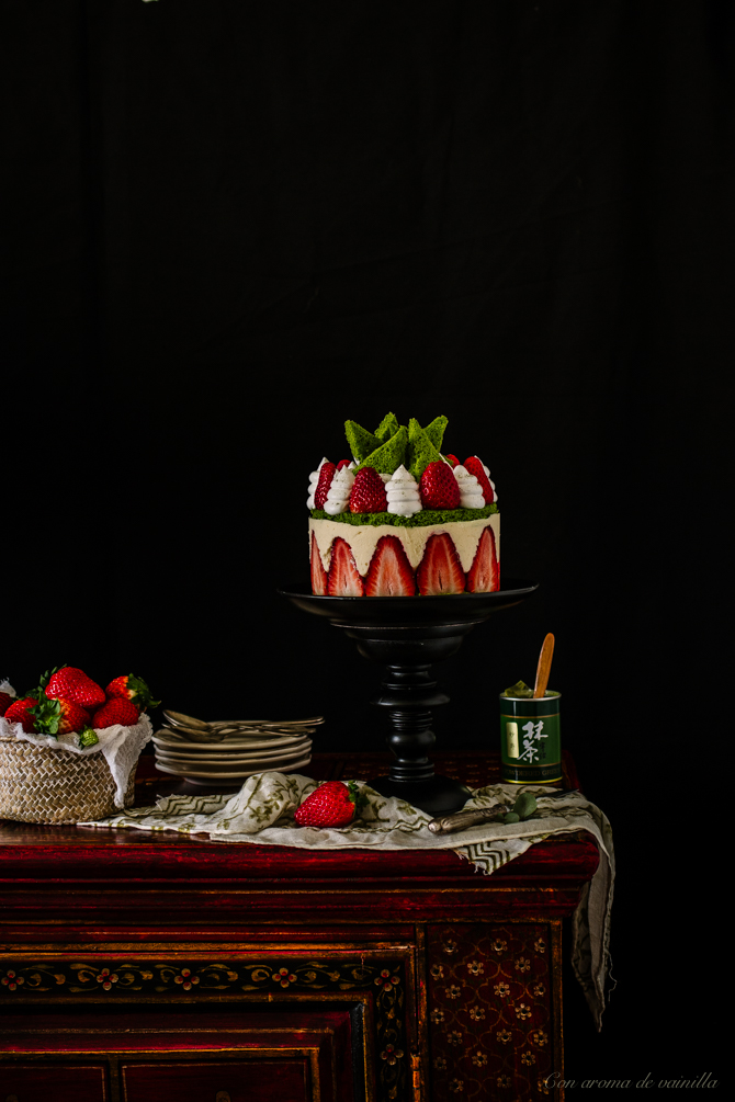 Tarta fraisier con té matcha | Con aroma de vainilla - Recetas de ...