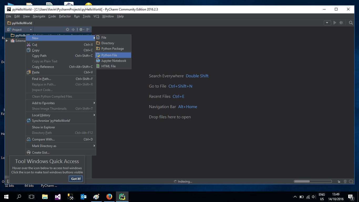 Hola mundo: Python Windows - PyCharm