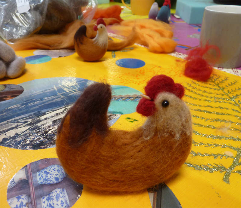Middle of Nowhere: Needle felted chicken workshop