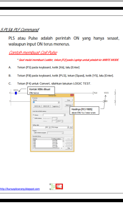 Fungsi PLS dan PLF pada PLC Mitsubishi ~ Belajar PLC/Private PLC/TrainningOnline