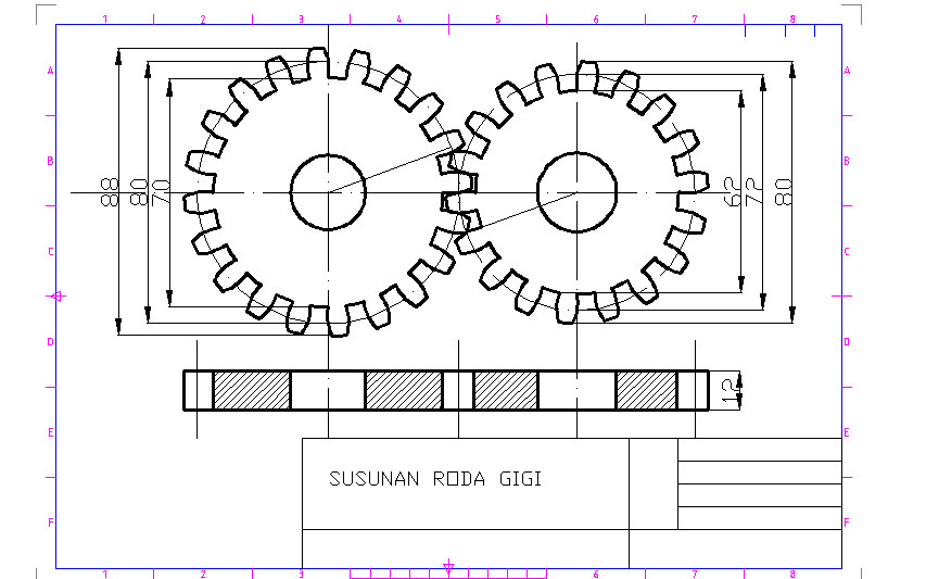 techdrawing: DRAWING ASSEMBLE GEAR