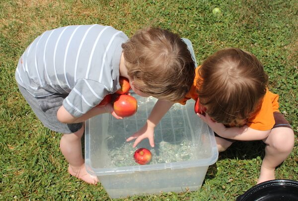 Bobbing for Apples for Toddlers | Sunny Day Family