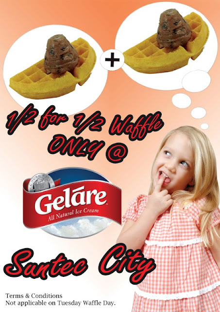 FoodieFC: Gelare Singapore: 1/2 For 1/2 Waffle at Suntec (till 7 Oct 2012)