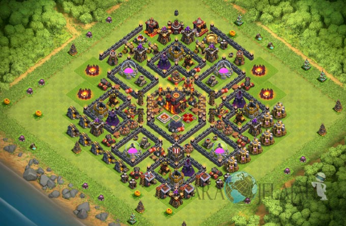 Desain Pertahanan Base TH 10 COC Update Bomb Tower Terbaru 2017 Clash ...