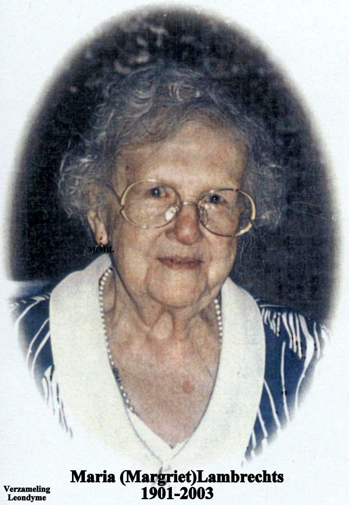 Historische weetjes: Maria (Margriet) Lambrechts 1901-2003, de 102 ...