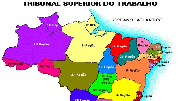 Sejam Bem-Vindos : Mapa dos TRT's e TST