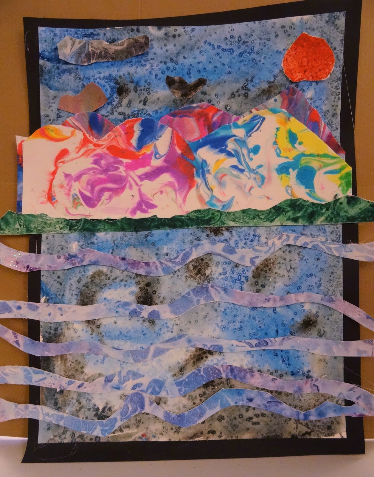 There's a Dragon in my Art Room: Layered landscape collages with ...