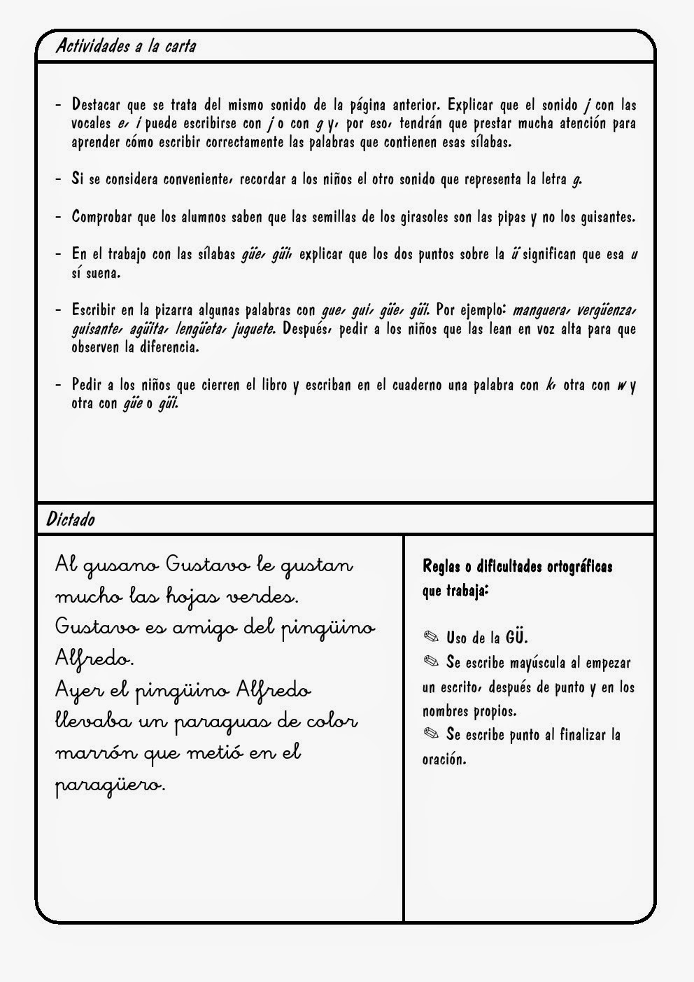 Letra G | g (gue, gui / güe, güi) ~ La Eduteca