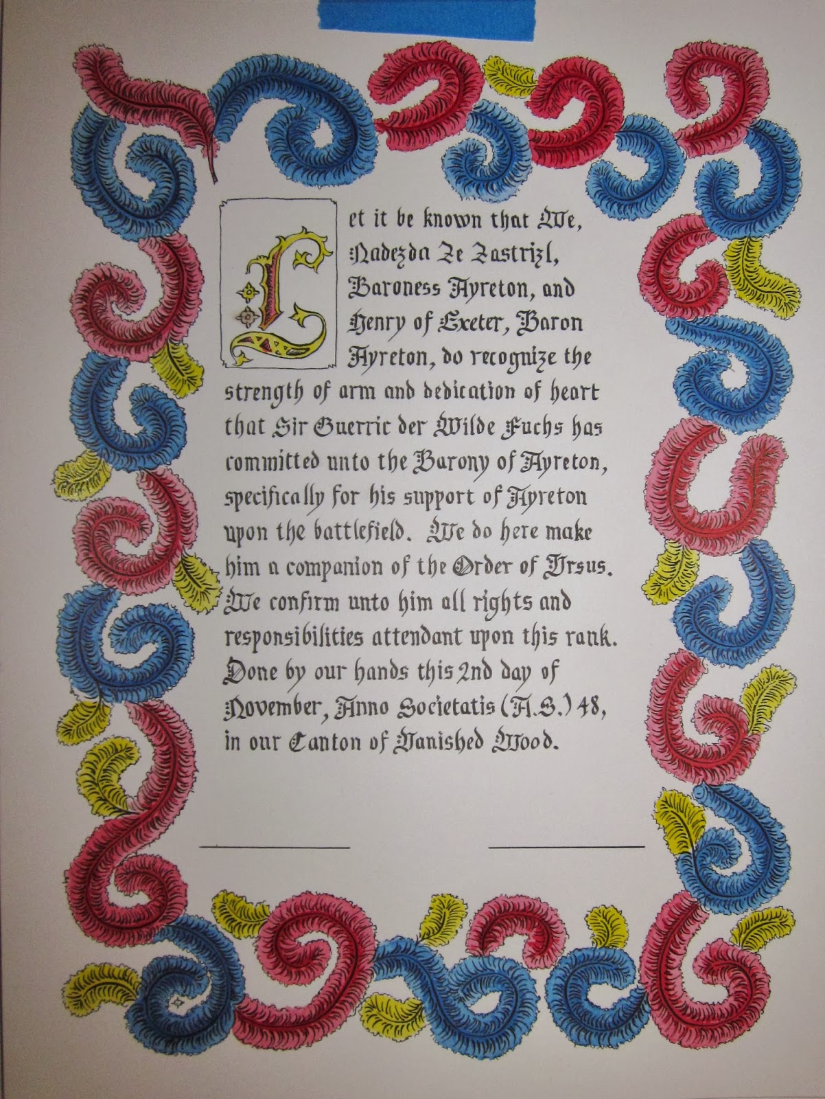 Ercc Glaison: Feather Border German Scroll