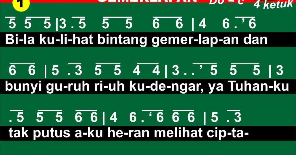 Kord Gitar Bila Kulihat Bintang Gemerlapan KJ 64