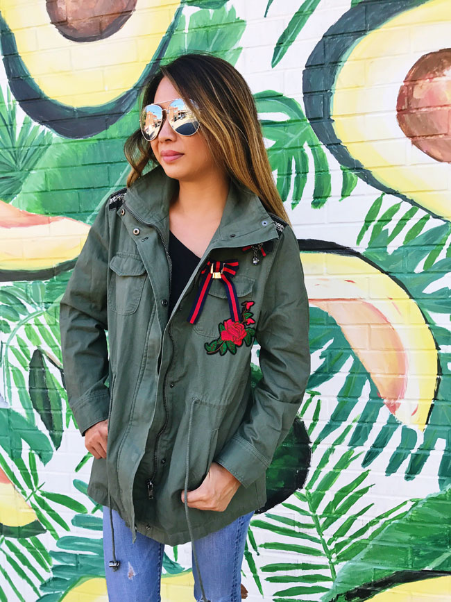 Avocado Wall and the Perfect Cargo Jacket - Red Soles and Red Wine