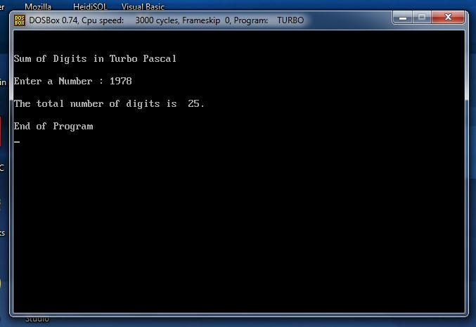 Free Programming Source Codes And Computer Programming Tutorials Sum Of Digits In Turbo Pascal