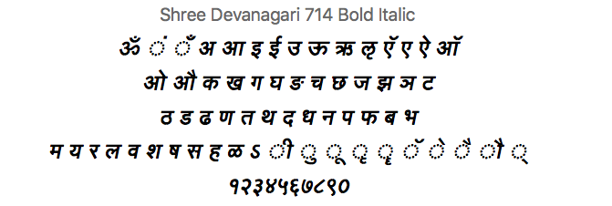 Marathi Font Character Maps