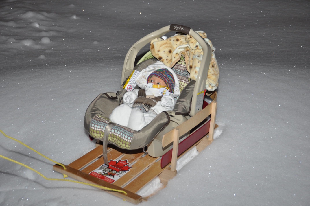 Kwa-McCann: Jonathan's first toboggan ride!