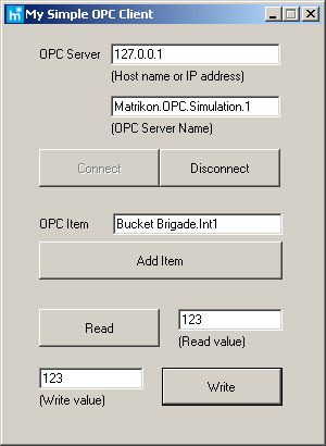 My Simple OPC Client - HadiSCADA
