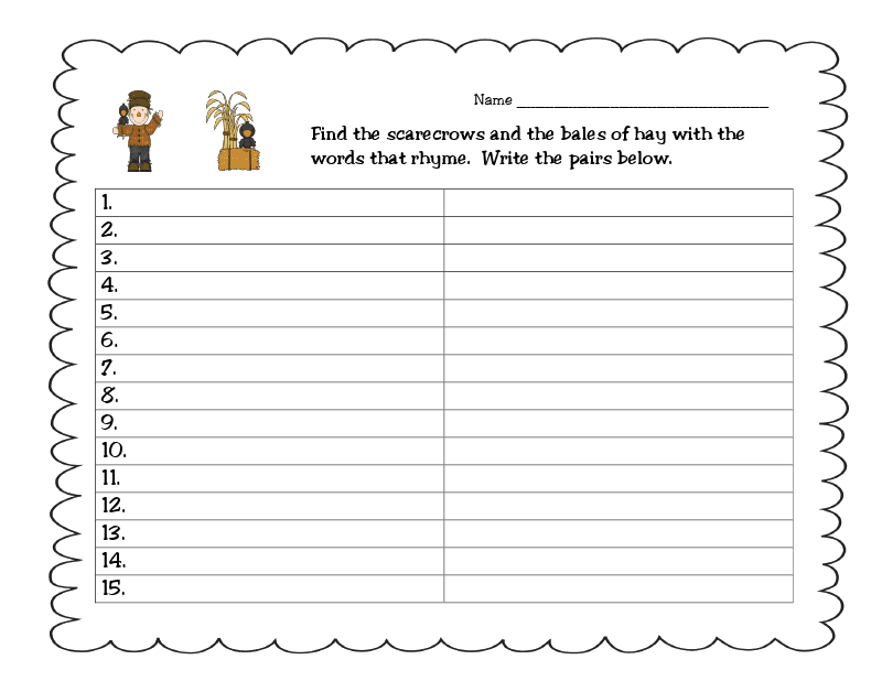 First Grade Funtastic: Rhyming Words Freebie