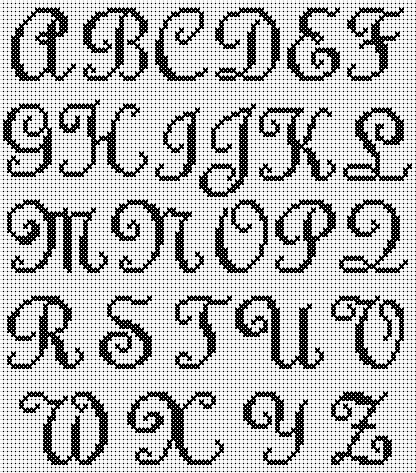 Cross Stitch Mania: Free Swirly Script Alphabet Cross Stitch Chart
