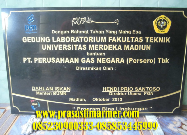 Prasasti Peresmian Gedung Fakultas Teknik Unmer Madiun - Sentral ...