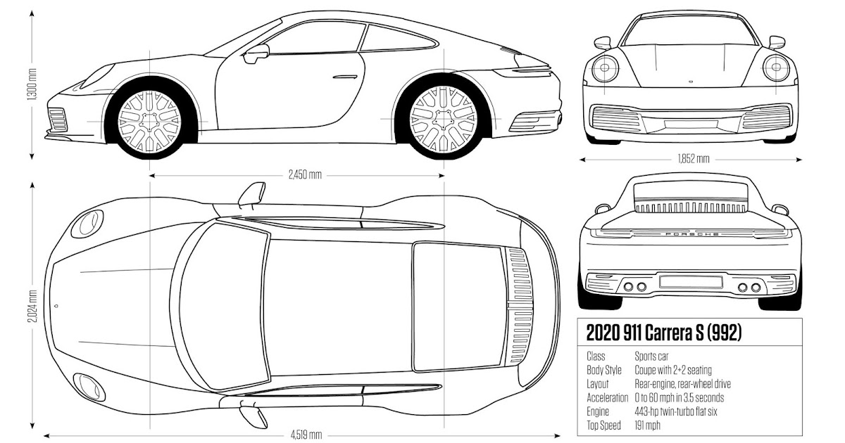 Porsche Bike Adventure: 992 blueprint sketch
