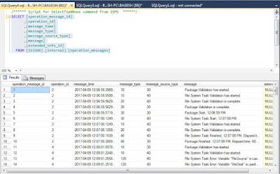 Microsoft Business Intelligence: Operation messages table in SSISDB