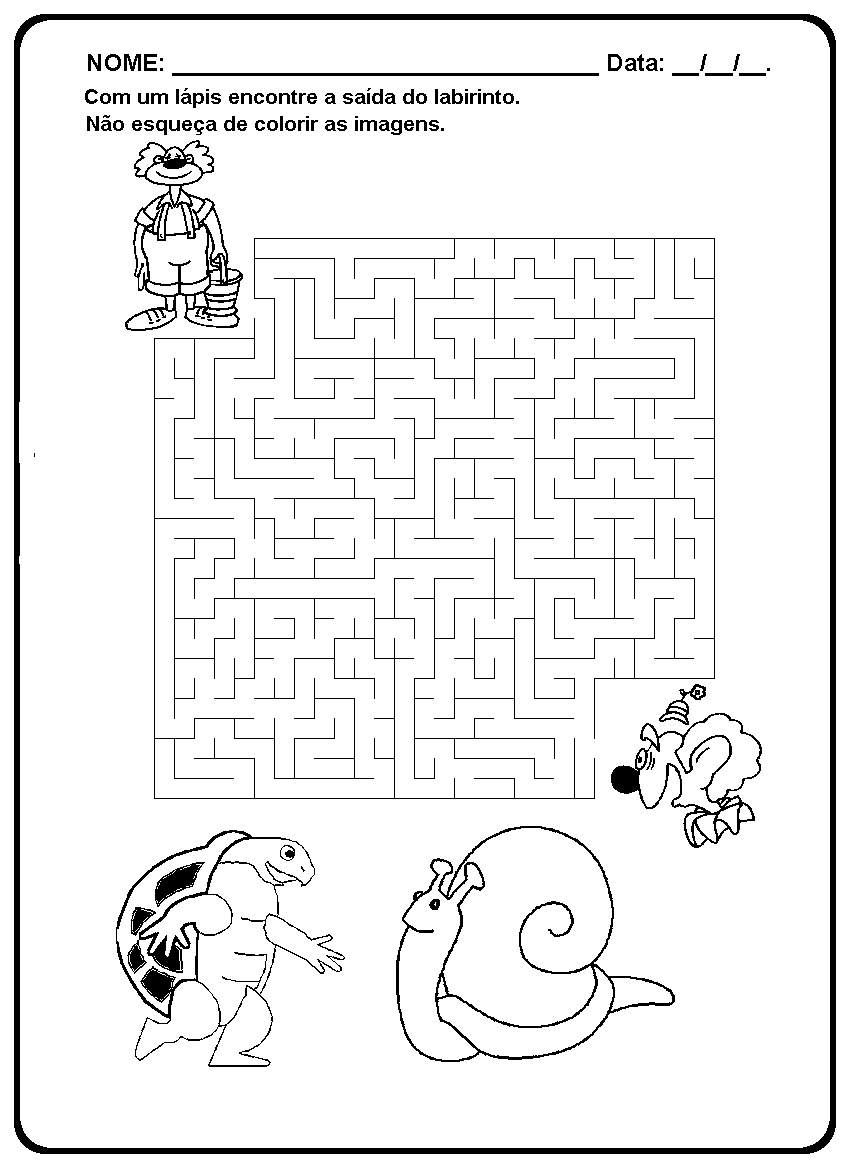 labirintos da turma da monica e outros - Desenhos preto e branco para ...