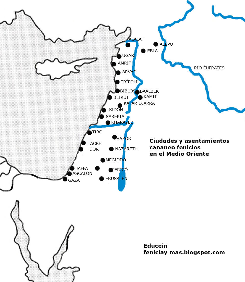 EDUCEIN. Ubicación geográfica de los fenicios. Asentamientos, Expansión ...
