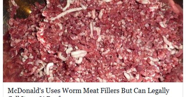 Worm Meat Used in McDonald's Hamburgers?