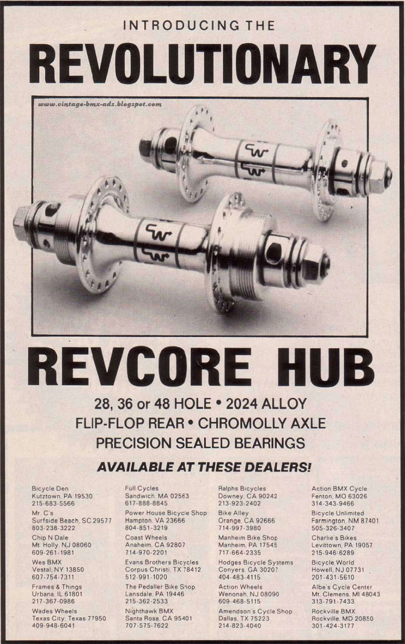 Vintage BMX Ads: Introducing The Revolutionary REVCORE HUB