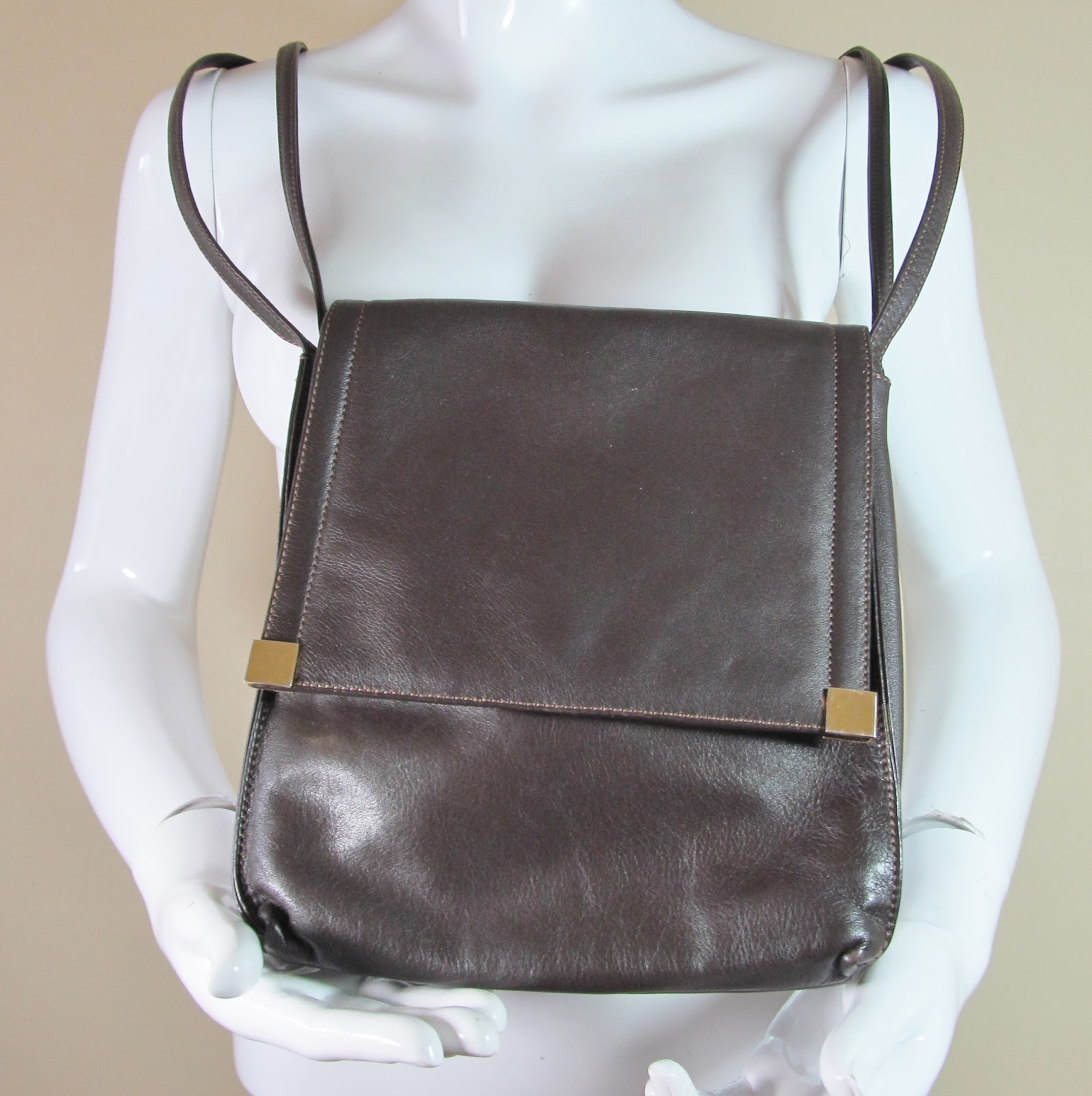 Vintage CB Pelletterie Italian quality leather shoulder bag handbag ...