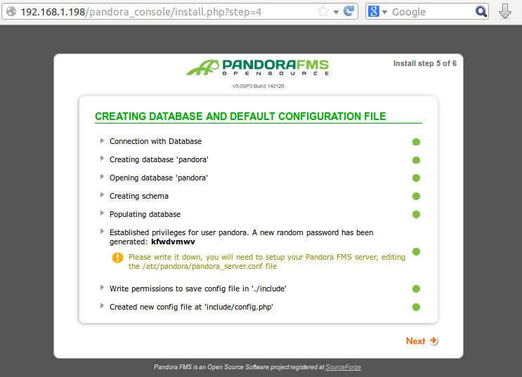 Instalación de PANDORA 5.0
