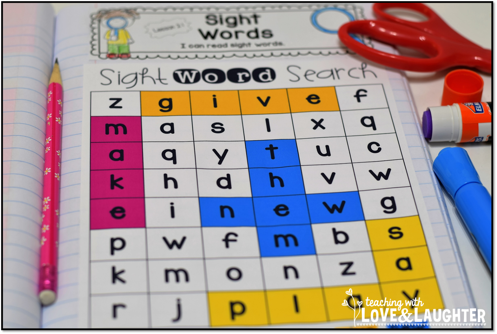 Teaching With Love and Laughter: Kindergarten Sight Words Interactive ...