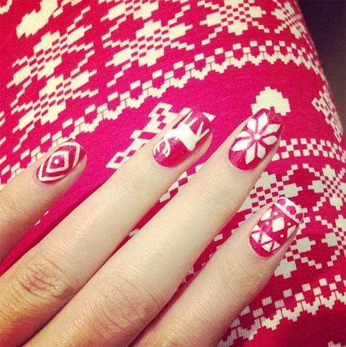 Christmas Jumper Nail Art | Brit Nails