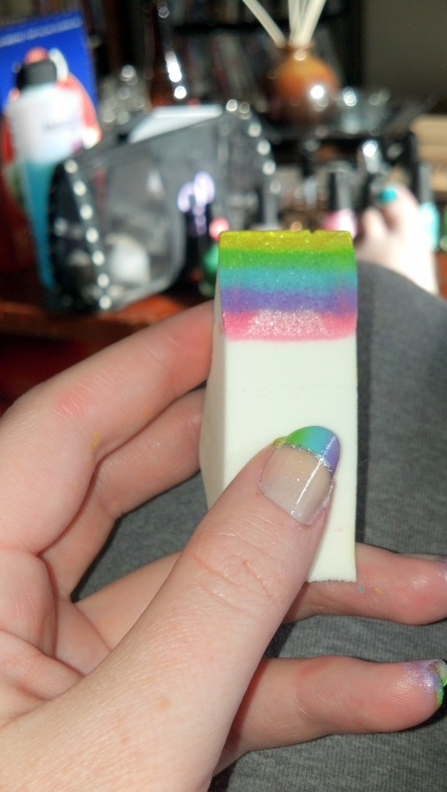 The Nail Diaries: Rainbow French Tips!